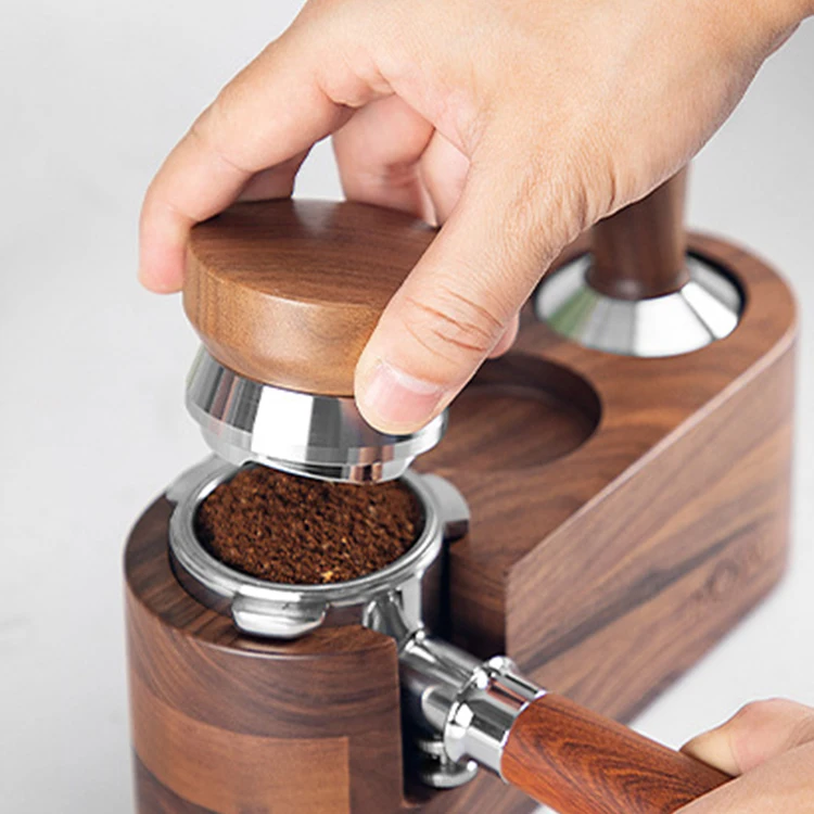 Factory Custom Wood Handle Espresso Distribution Tool Adjustable Depth ...