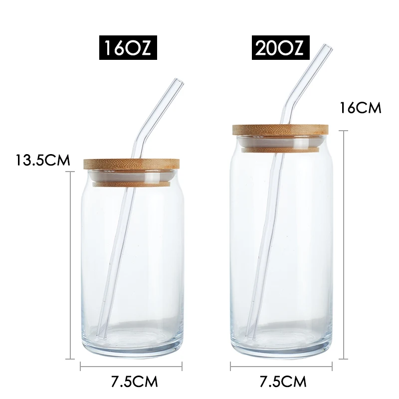 16oz Glass Libby Frosted Can - Sustainable Drinking Cups