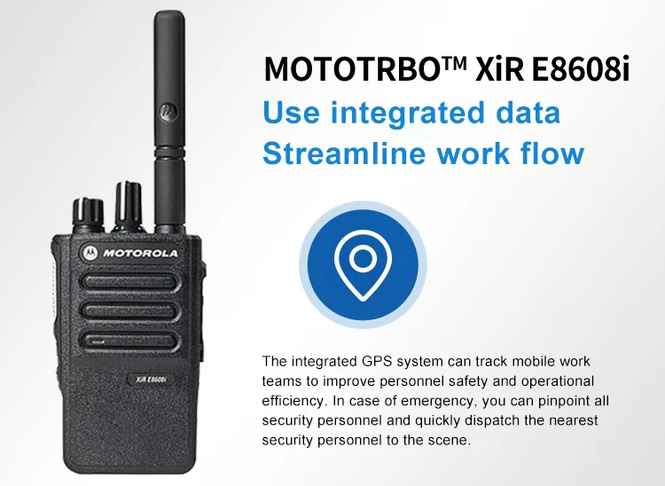 Motorola Professional Gps Digital Xir E8608i Walkie Talkie Instant Security Communication Vhf ...