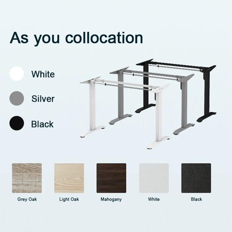 Lifting Motorized Steel Adjustable Desk Frame Height Stand Up Ergonomic ...