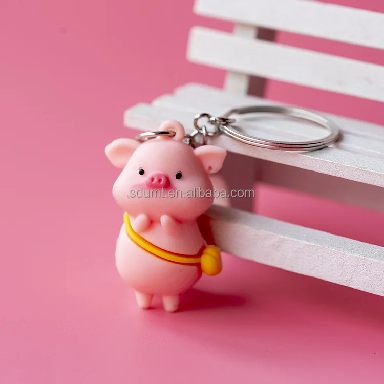 Promotion Gift Pig Key Chain 3d Plastic Silicone Key Chains Lovely Doll ...