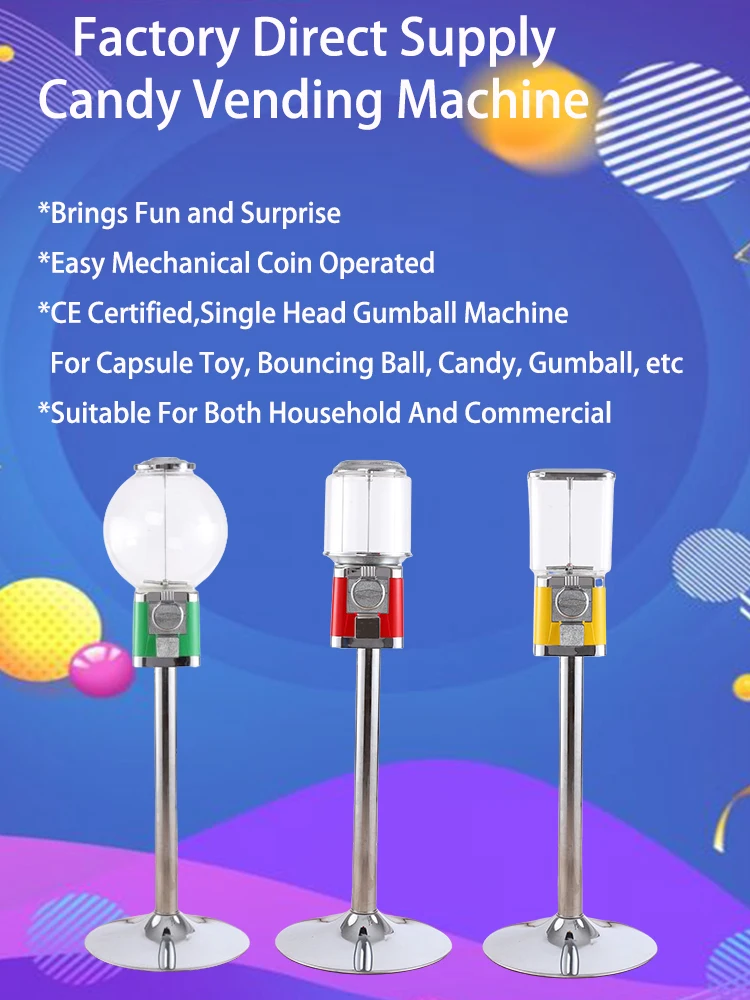 Bulk Coin Operated Gashapon Pink Gumball Machine Single Head Candy ...