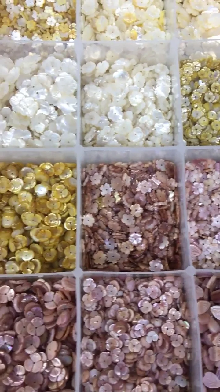 6mm Natural Freshwater Shell Flower White Shell Flower Beads Mother Of ...