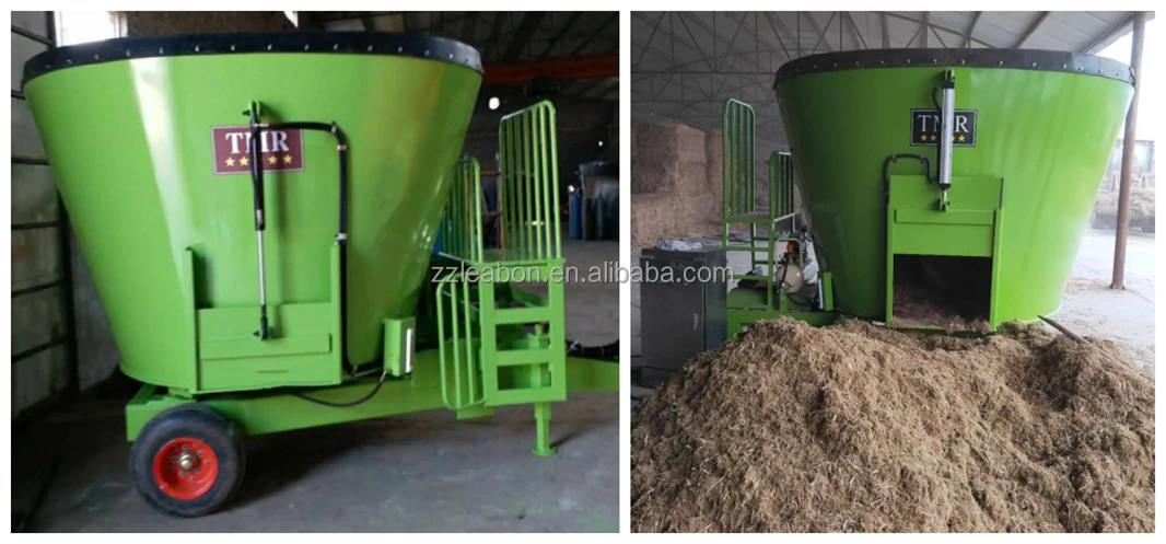 Double Auger Cattle Feed Mixer Vertical Type 8 Cubic Meter Tmr Mixer For Cow Farm - Buy Feed ...