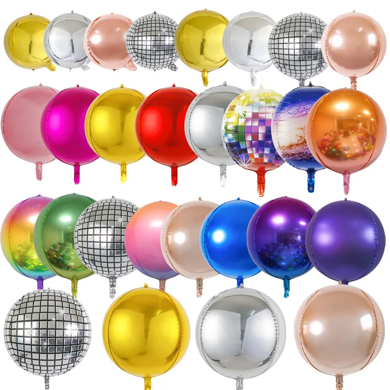 4d Sphere Foil Balloon 22inch 32inch Pure Color Aluminum Round Circle ...