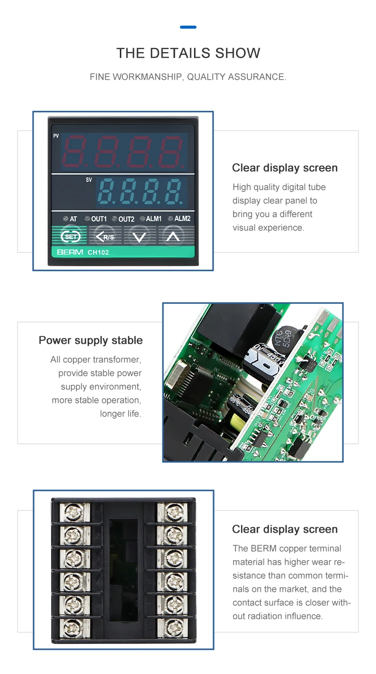 BERM CH102 Intelligent PID Temperature Controller - High Precision