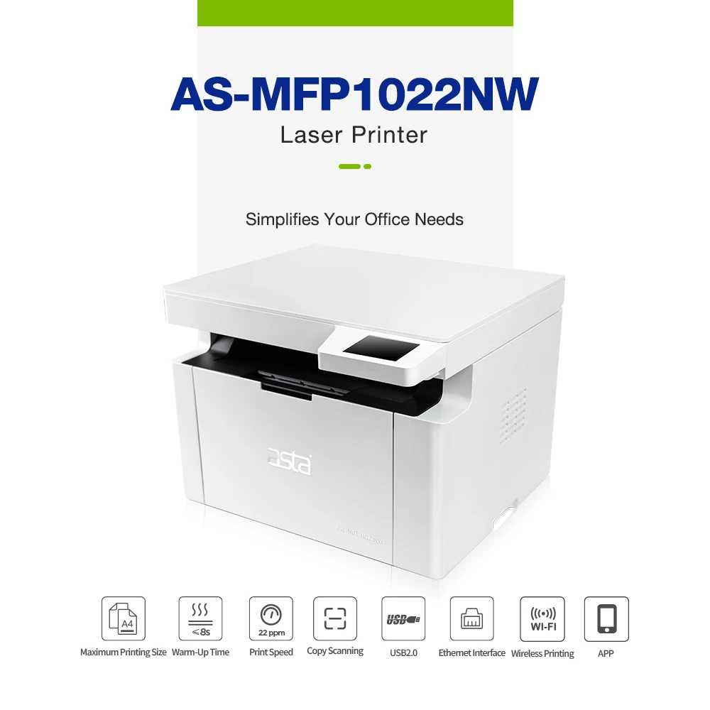ASTA A4 Laser Printer MFP1022NW - 22ppm, 600DPI Multifunction