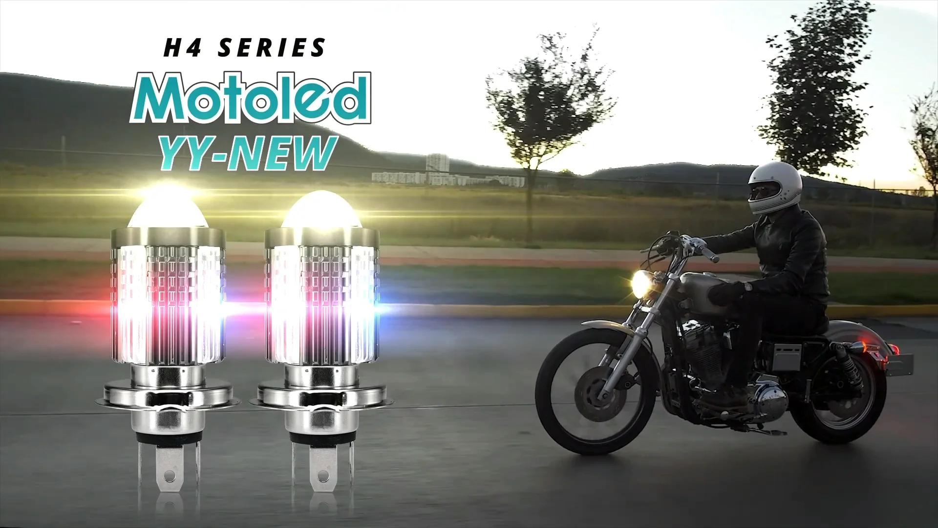 Motoled Original Motorcycle H4 Ba20d Led Headlight Blubs 30w 6000k Moto ...