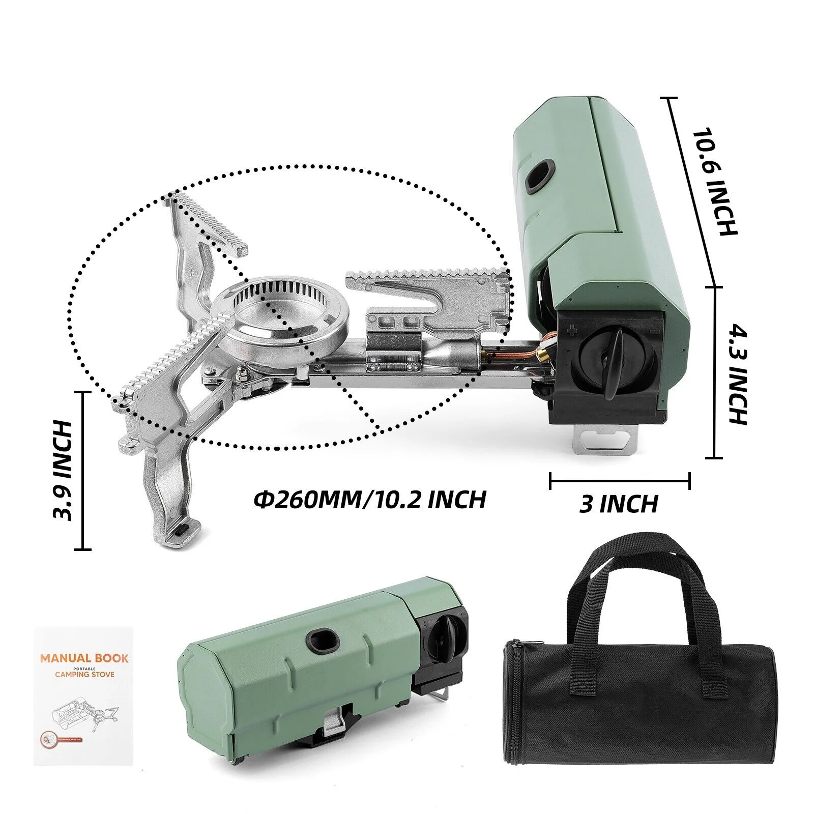 Portable Stove Camping Portable Butane Camping Stove - 2600W Foldable ...