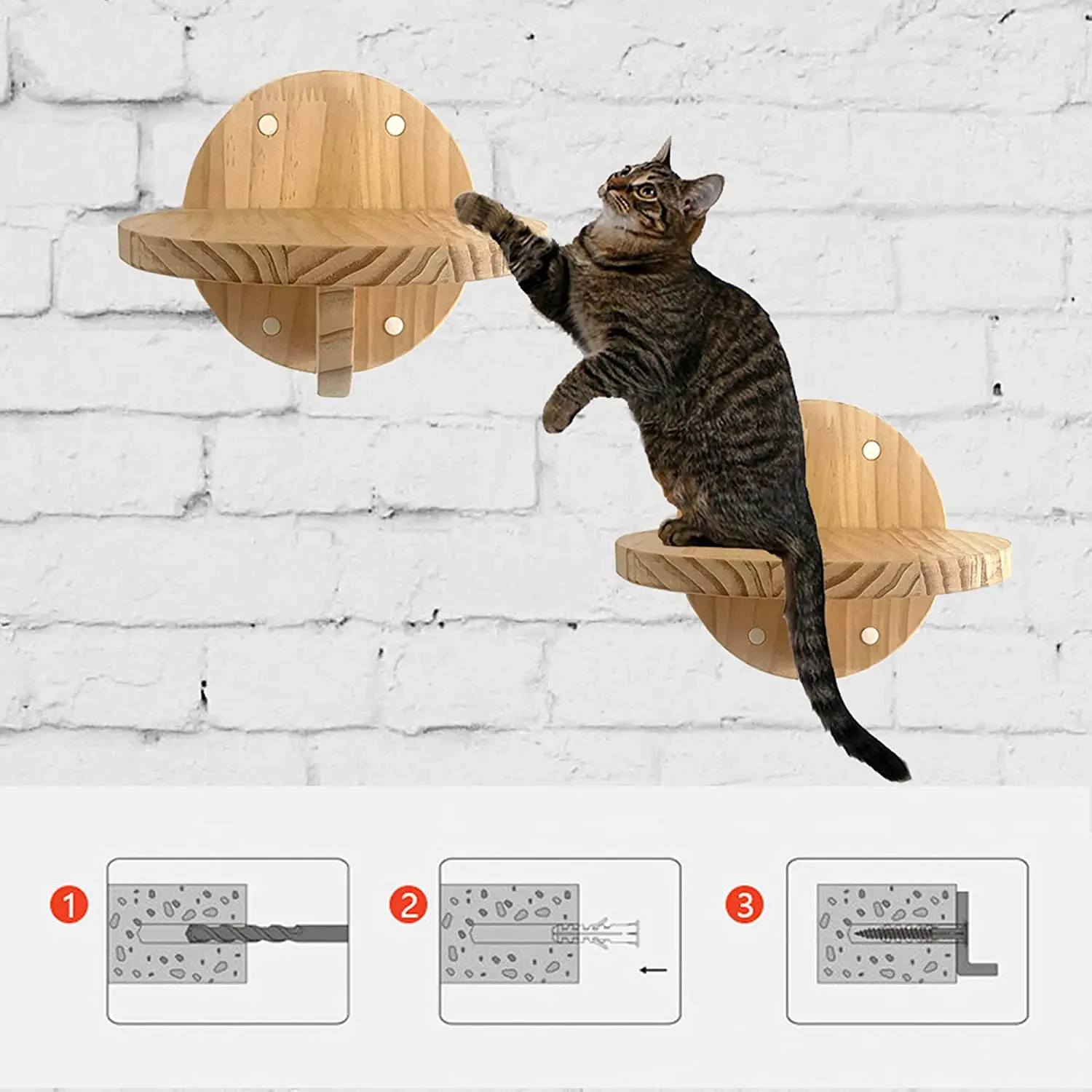 Wood Wall Climbing Steps Mount Ladder Perch for Furniture Activity ...
