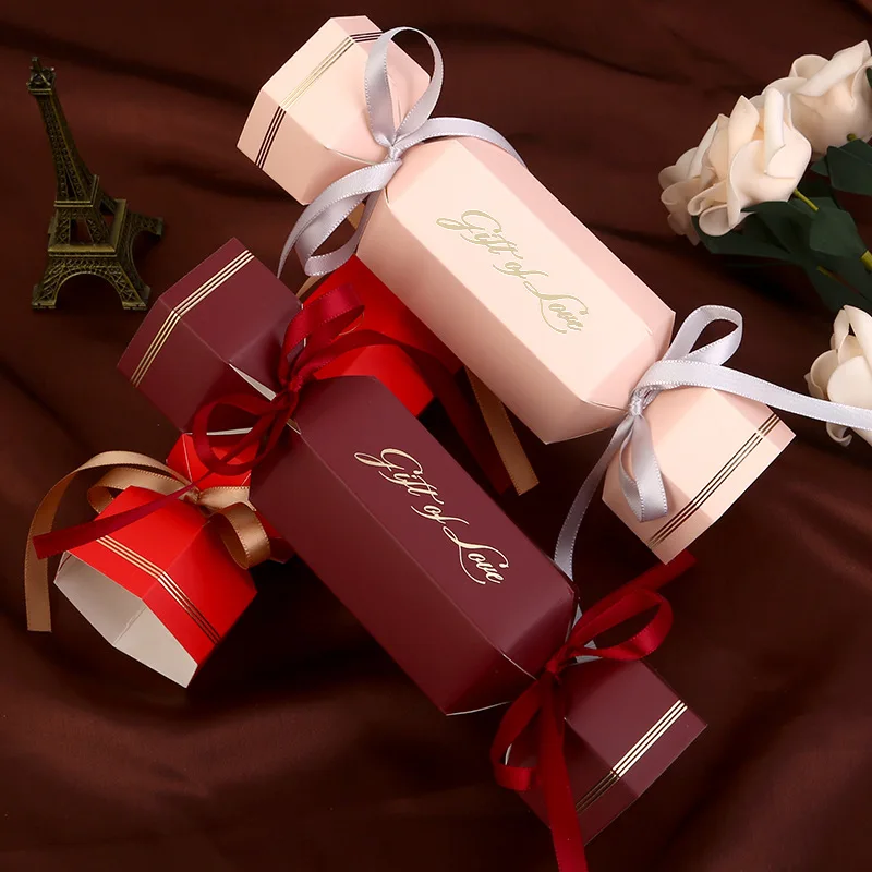 Gold Stamping Candy Shape Christmas Cracker Boxes Bon Bon Boxes ...