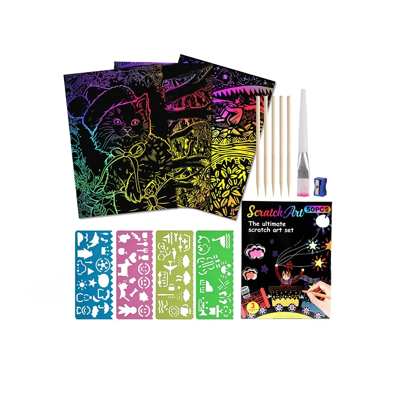 Scratch Art Paper Set Magic Scratch Off Paper Art Craft for Boys ...