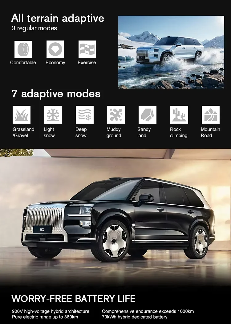 ZEEKR 9X Max Hyper Ultra 55kwh 70kwh Model Luxury Large SUV Plug-in ...