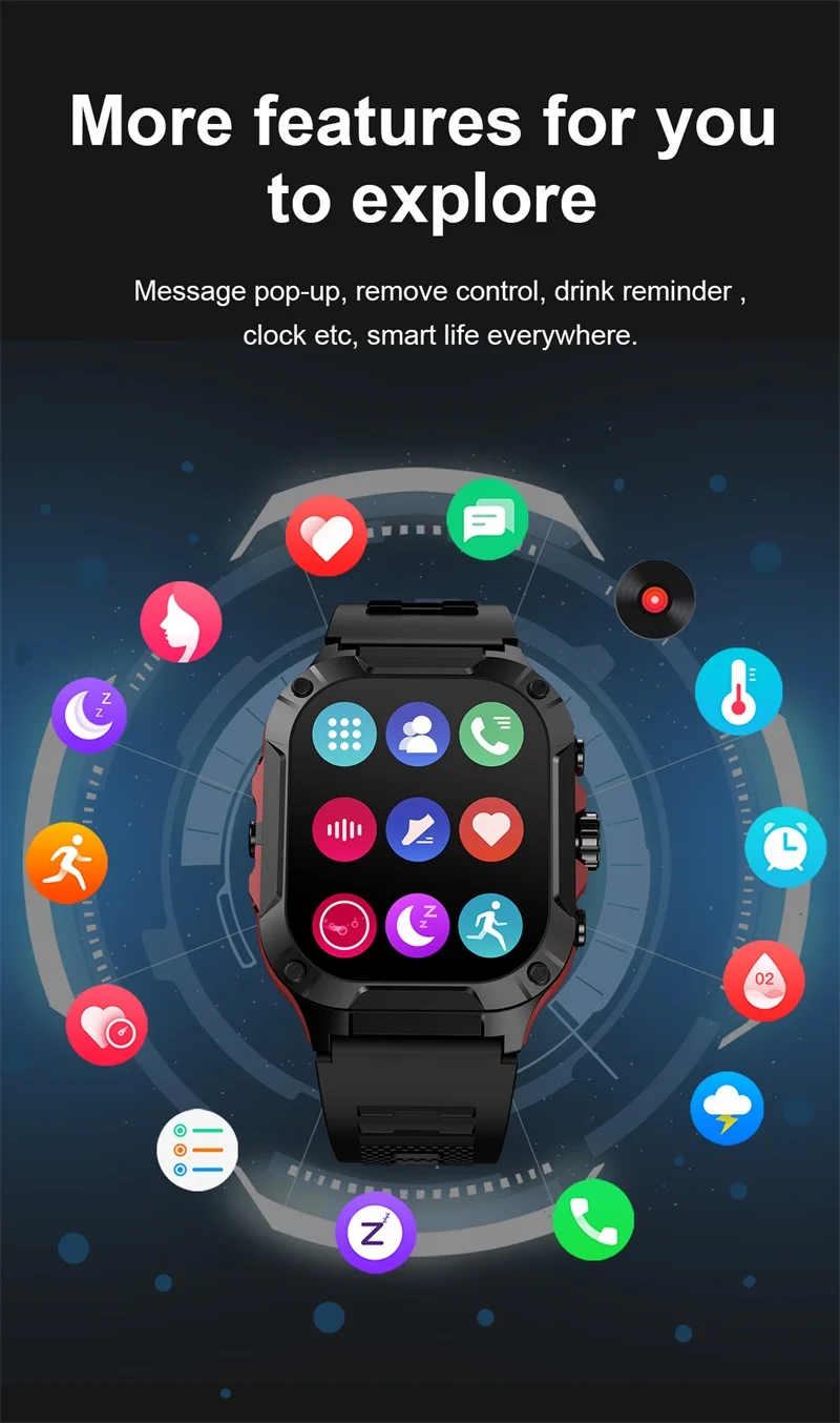 LG105 Smart Watch 1.96 Inch AMOLED Big Screen GPS Outdoor Sport BT Call Smartwatch 5ATM ...