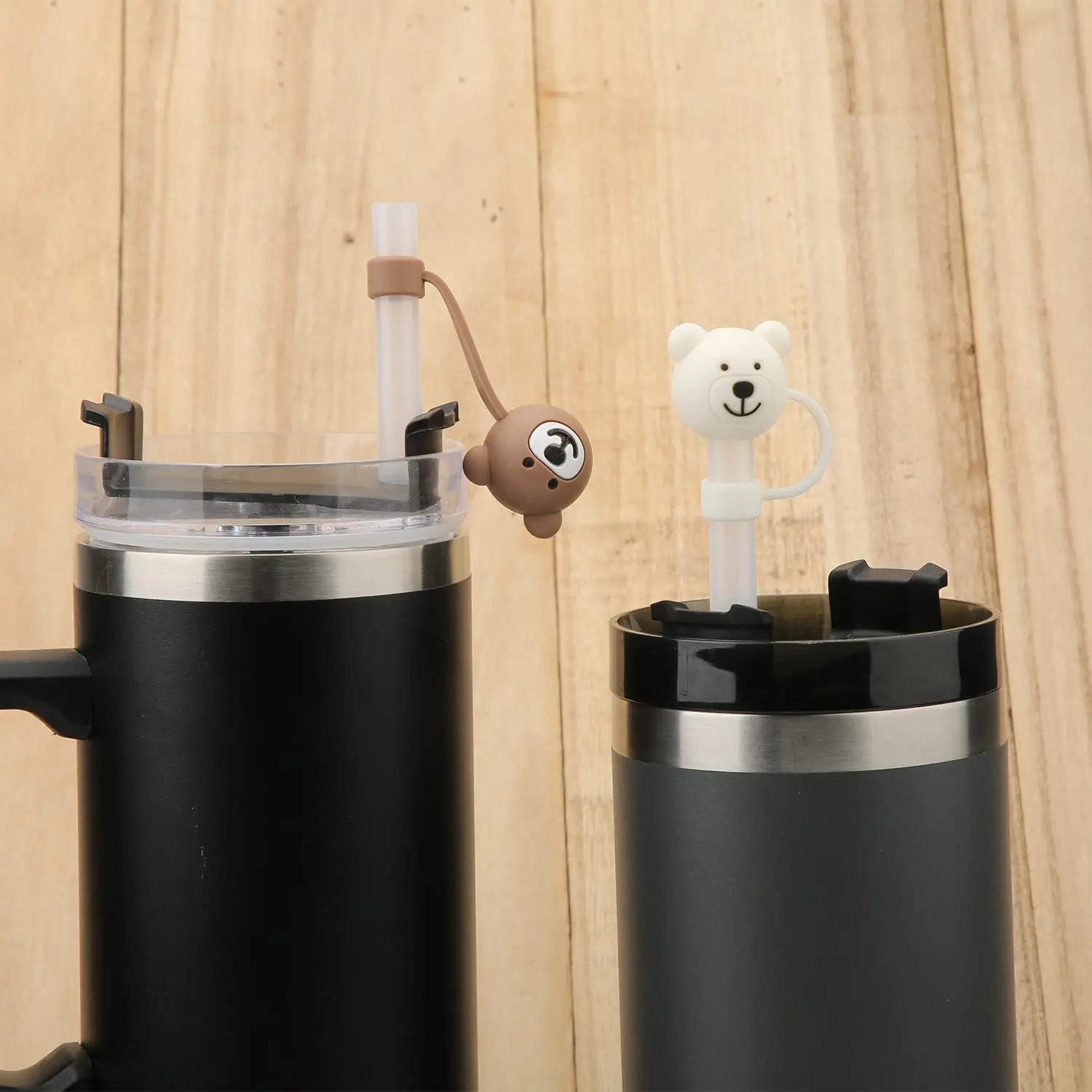 New Silicone Straw Dust Toppers Multicolored Tumbler Cup Shape Straw ...