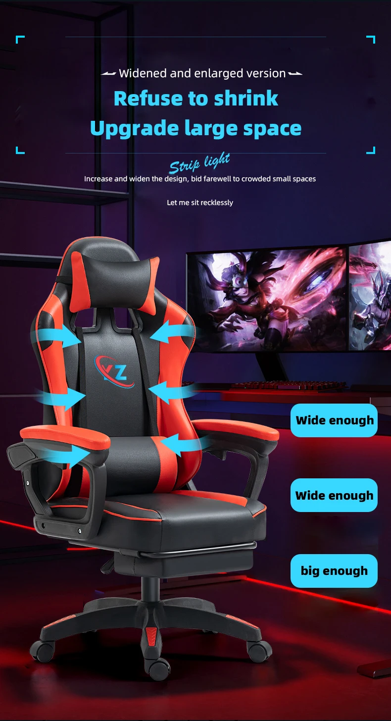 Luxury Gaming Gamer Computer Chair Pu Leather Recliner Gaming Chair ...