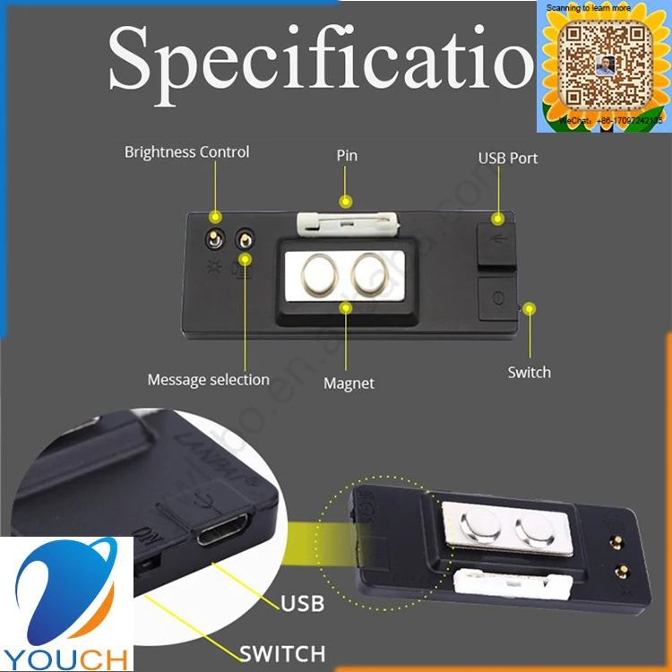 Mini Led Name Tag Programmable Led Name Badge - Buy Led Name Badge ...