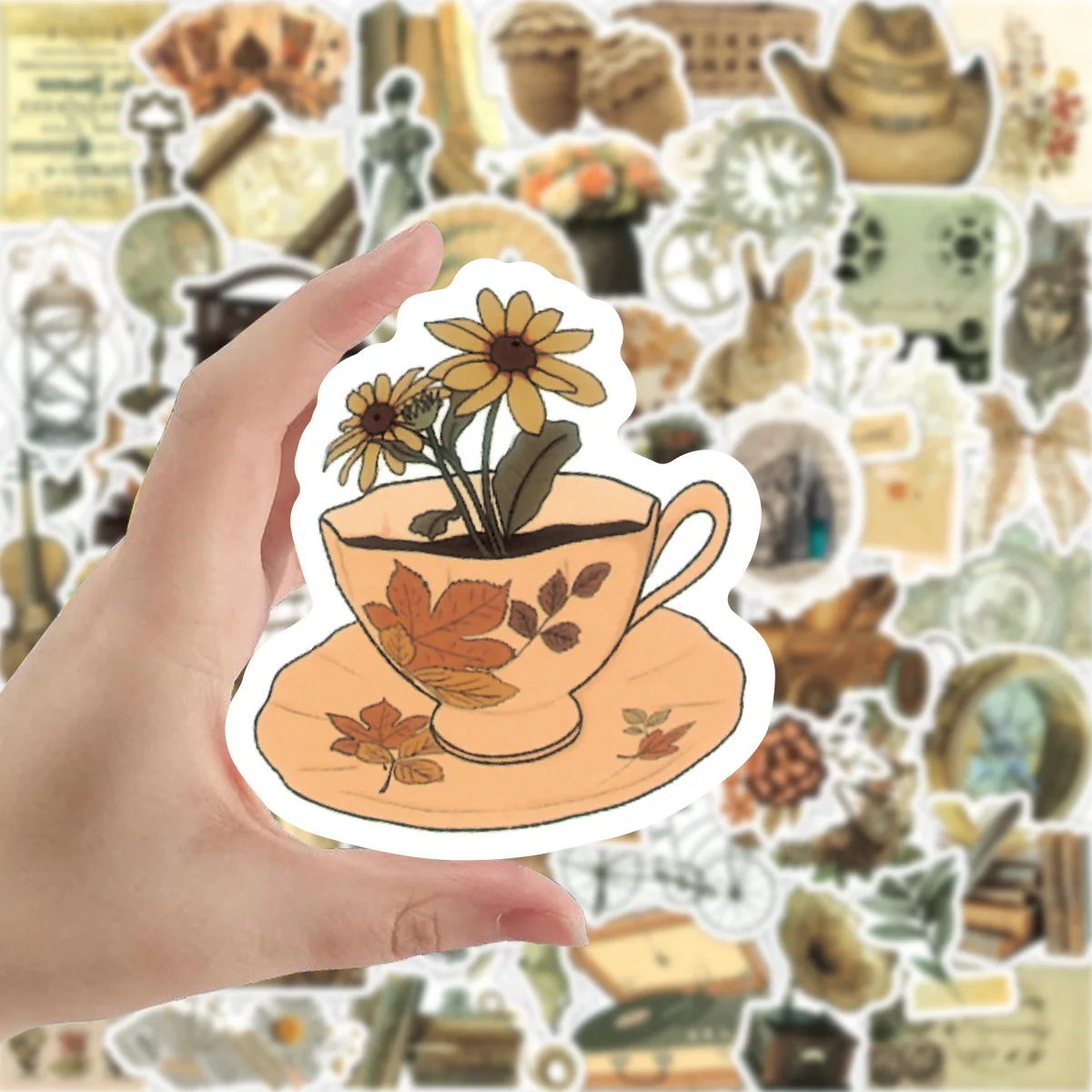 60Pcs Old Time Retro Aesthetic Graffiti Stickers for Album Scrapbook ...