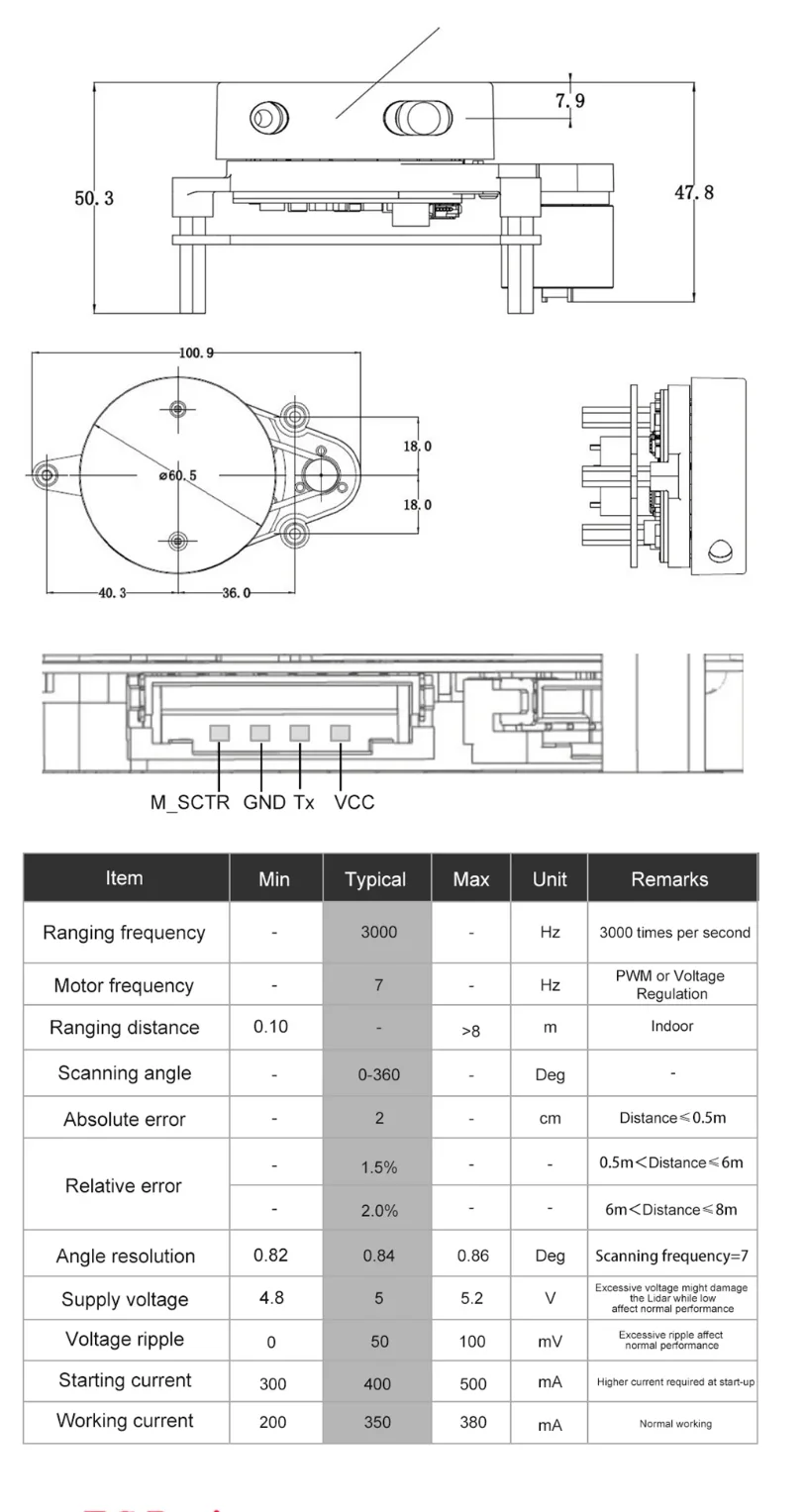 YDLIDAR X2L - 360 Degree Lidar Scanner for Obstacle Avoidance
