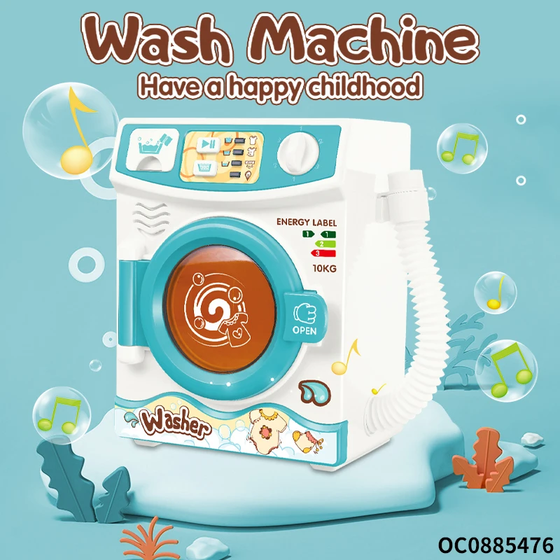 Blue Pink Toy Washing Machine - Pretend Play Fun for Kids