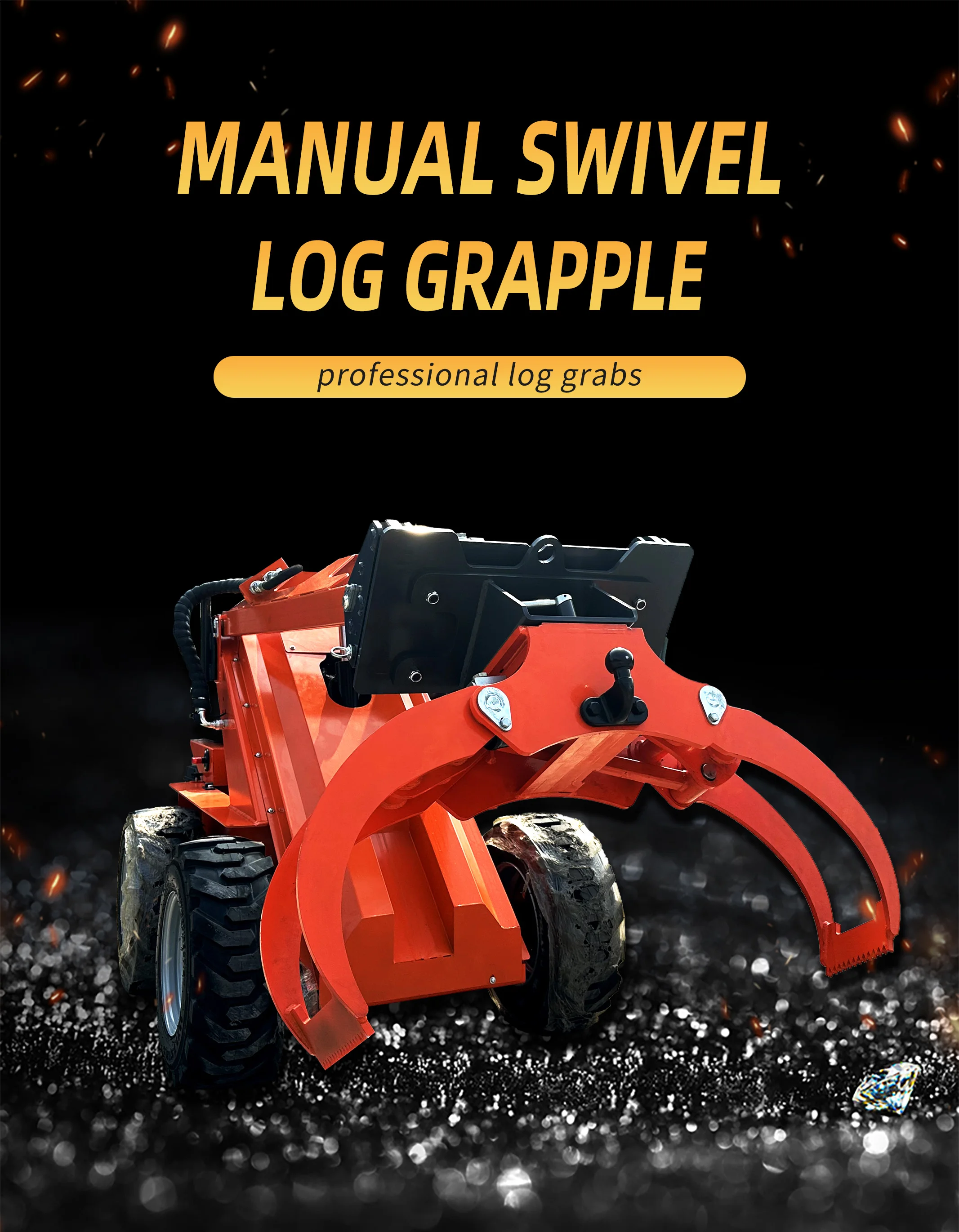 RIMA Log Grabbing Hydraulic Grapple Excavator Attachment Farm Use ...