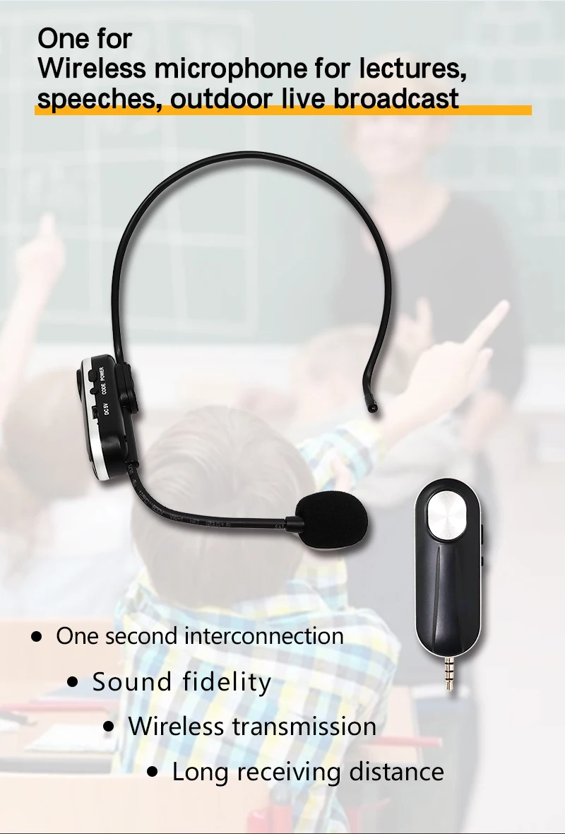 Wireless Head Mic System 2 in 1 - Portable & Noise Cancelling