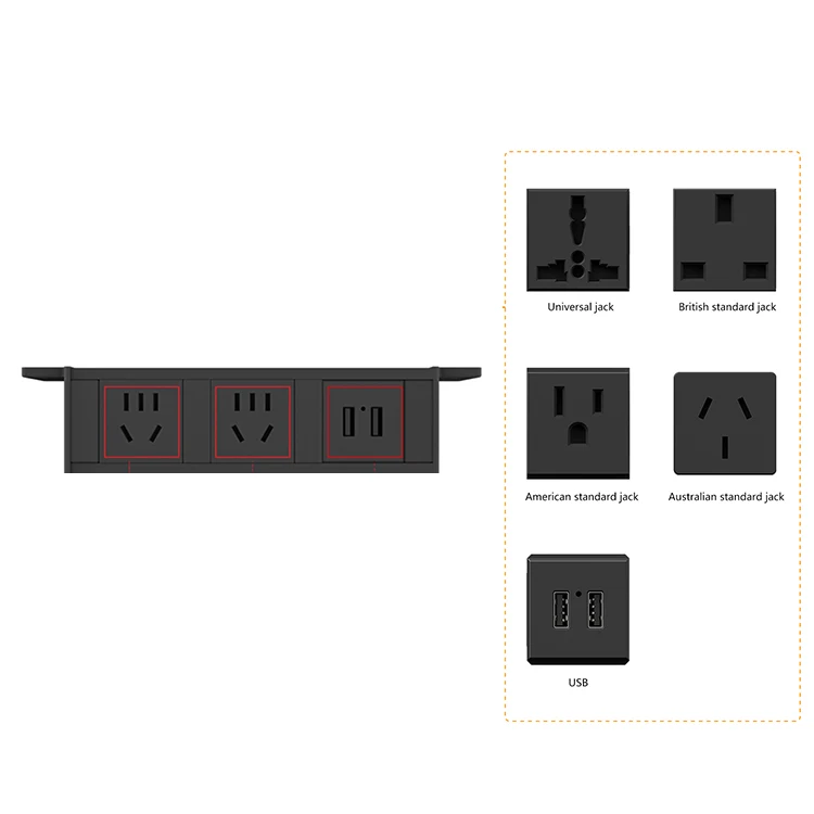 Under Desk Power Sockets Outlet with USB Ports - UK Plug Sockets for ...