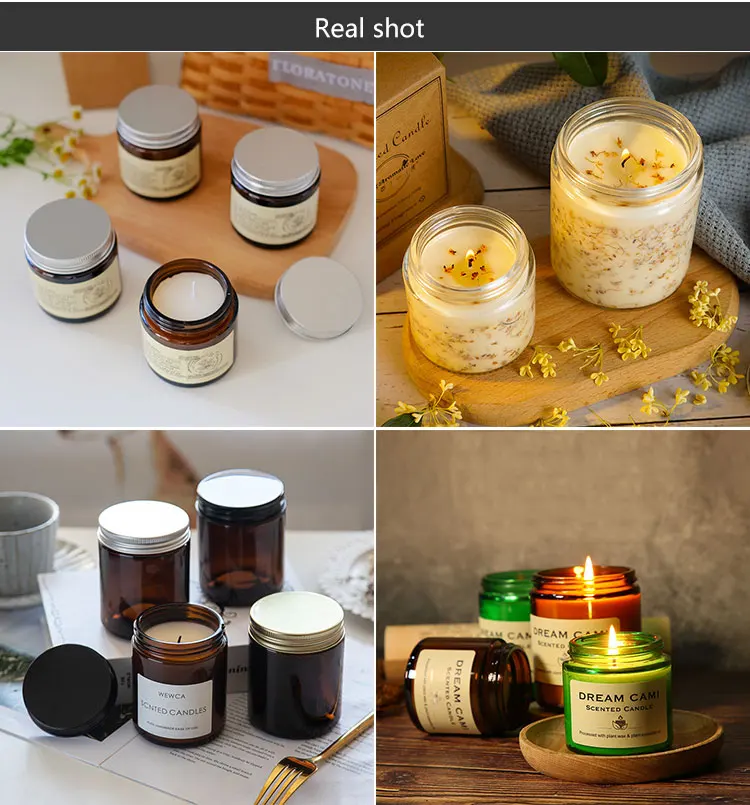 Amber Glass Candle Jars - Perfect for Scented Candles