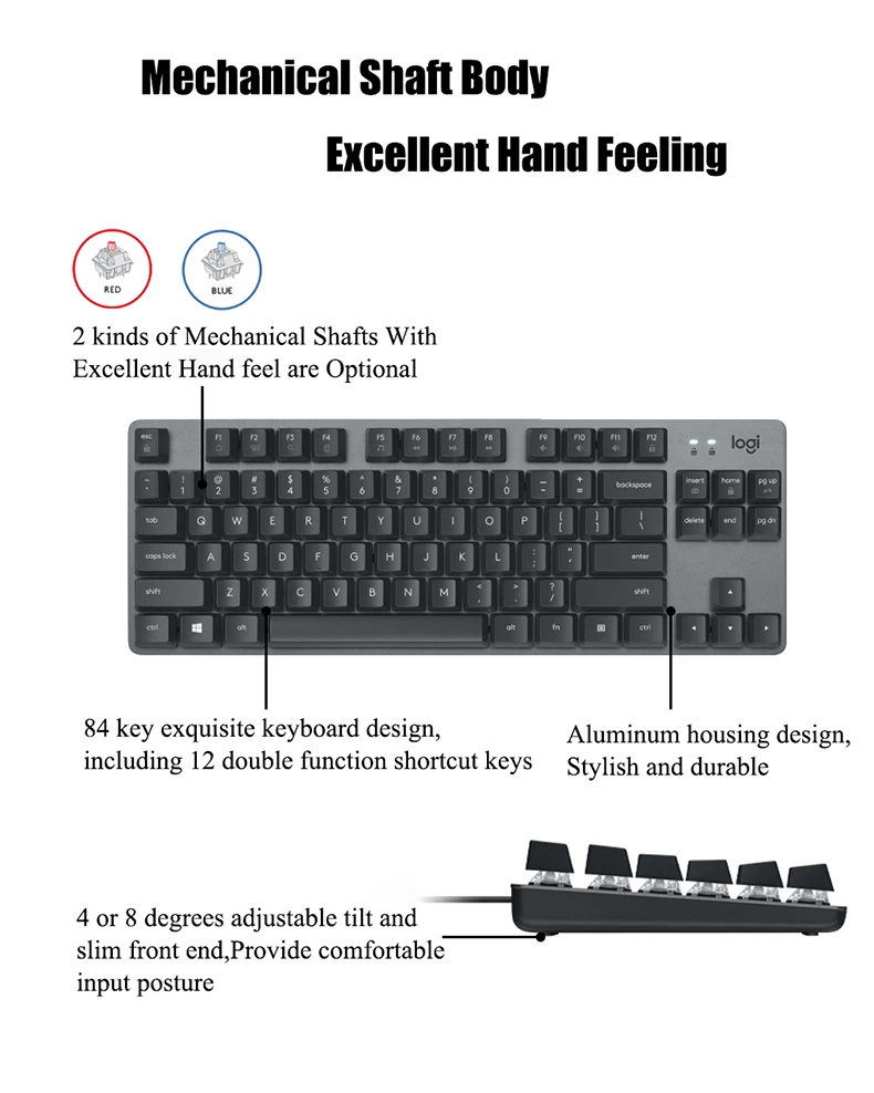 Logitech K835 Tkl Mechanical Wired Keyboard Gaming Mechanical Keyboard ...