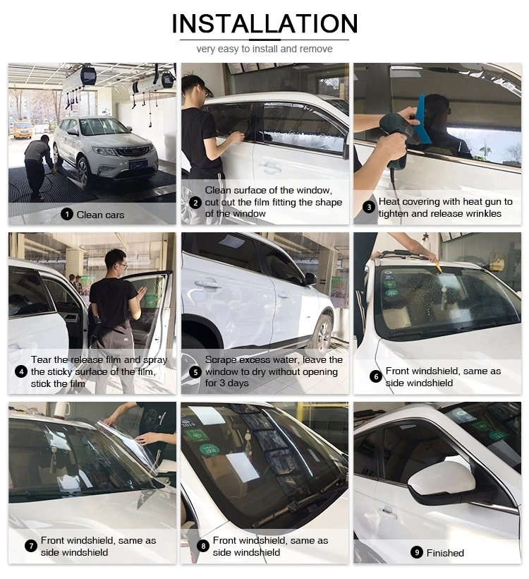Remove in Seconds DIY Cutting Detachable Tint Film for Car