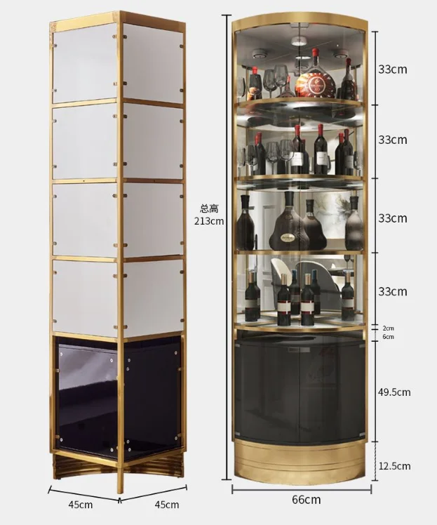 Light Luxury Stainless Steel Triangle Wine Rack Cabinet – Modern Home ...