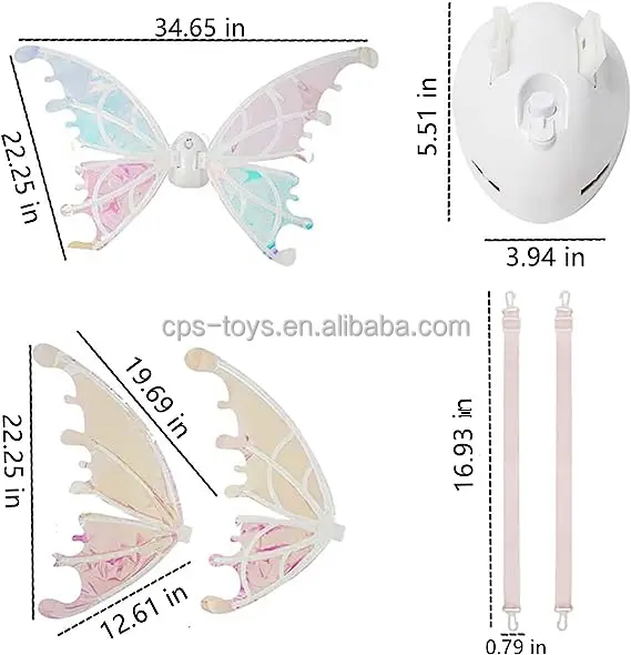 Light-Up Fairy Wings Toy - Colorful Butterfly Costume Wings with ...