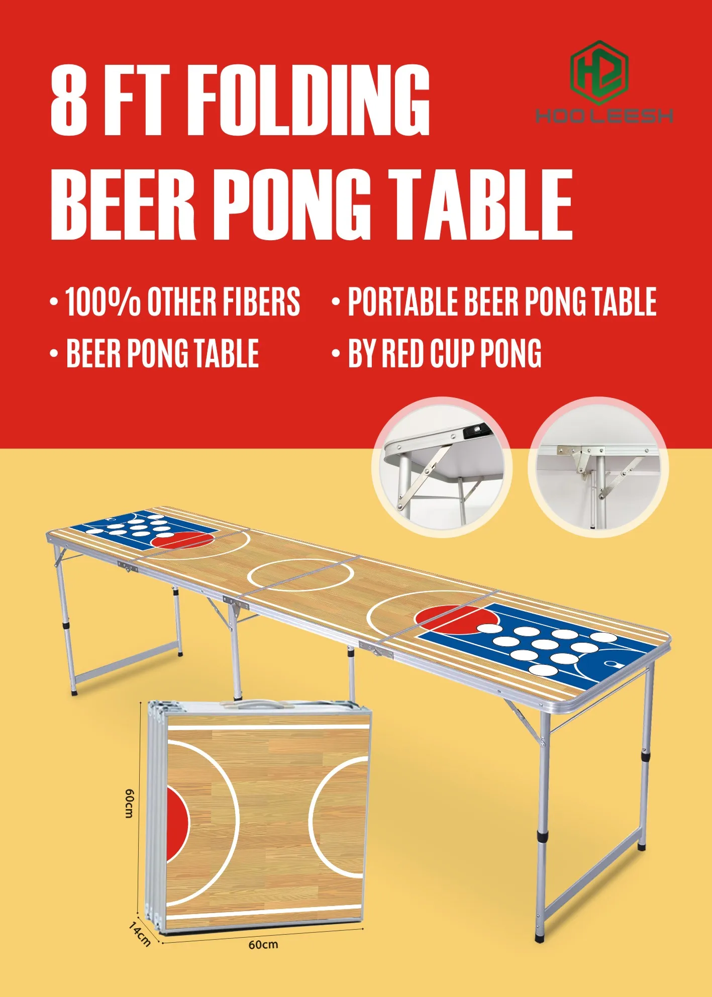 Outdoor 8FEET Aluminum 4-in-1 Portable Folding Utility Beer Table