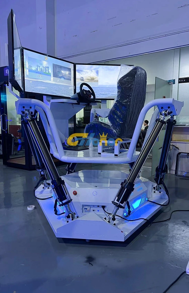 4D Motion Simulator - Thrill of Racing in Three Screens