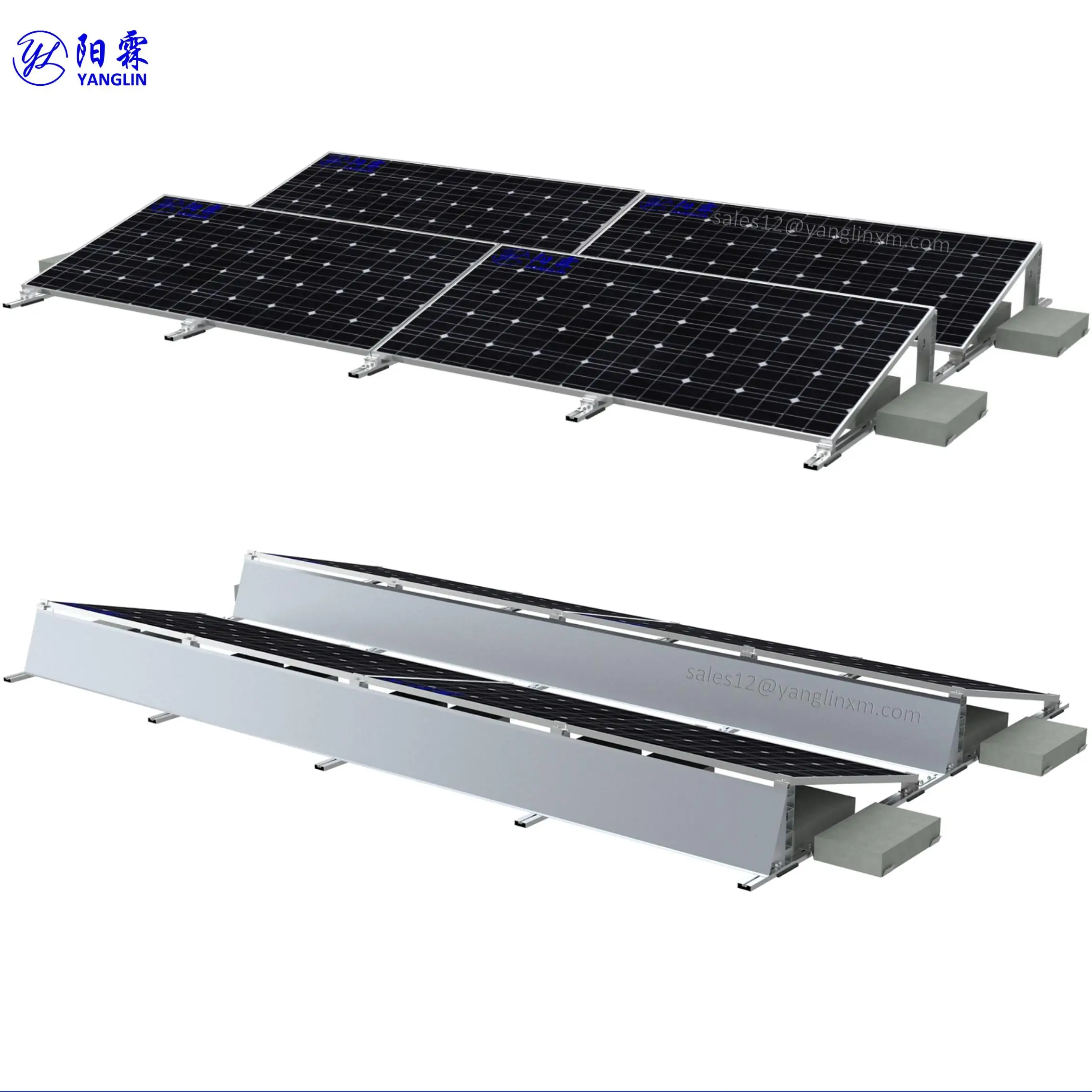 Ballast Racking System for Solar Panels - East West Mounting