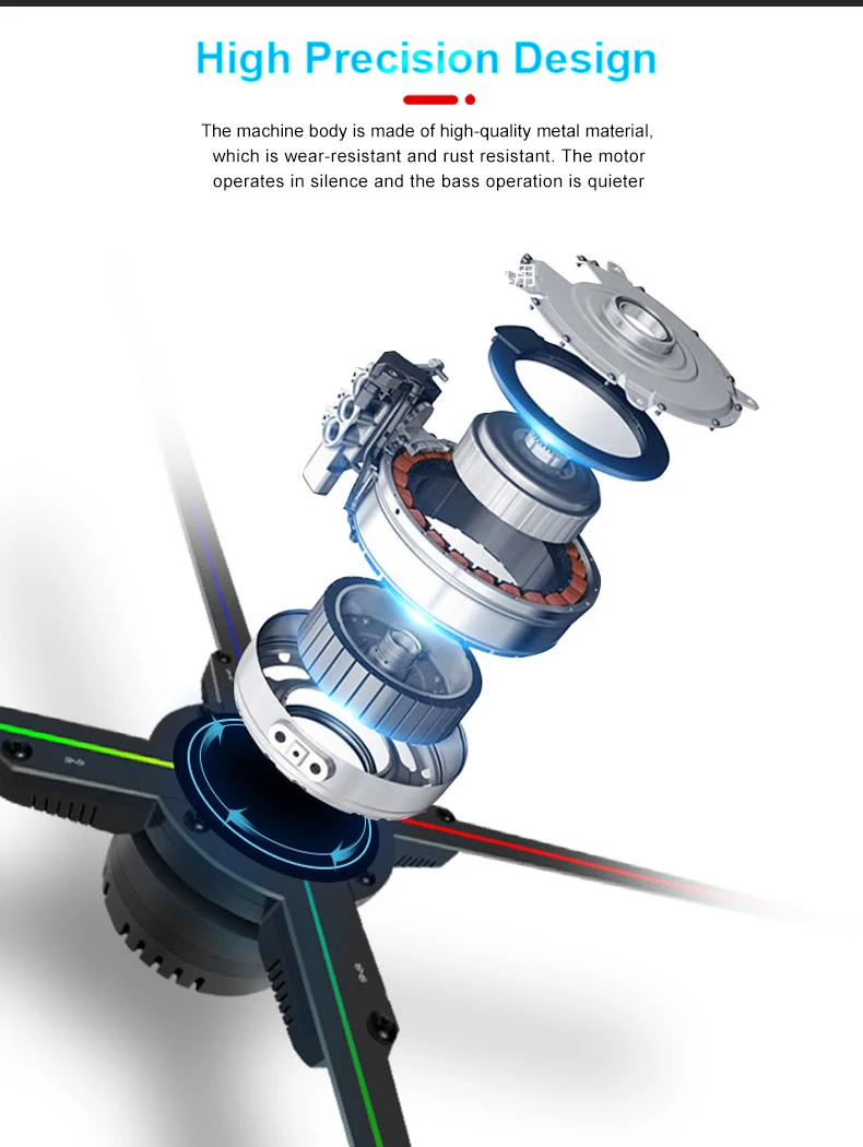 42cm 3d Hologram Fan Projector Holographic Projection Advertising ...