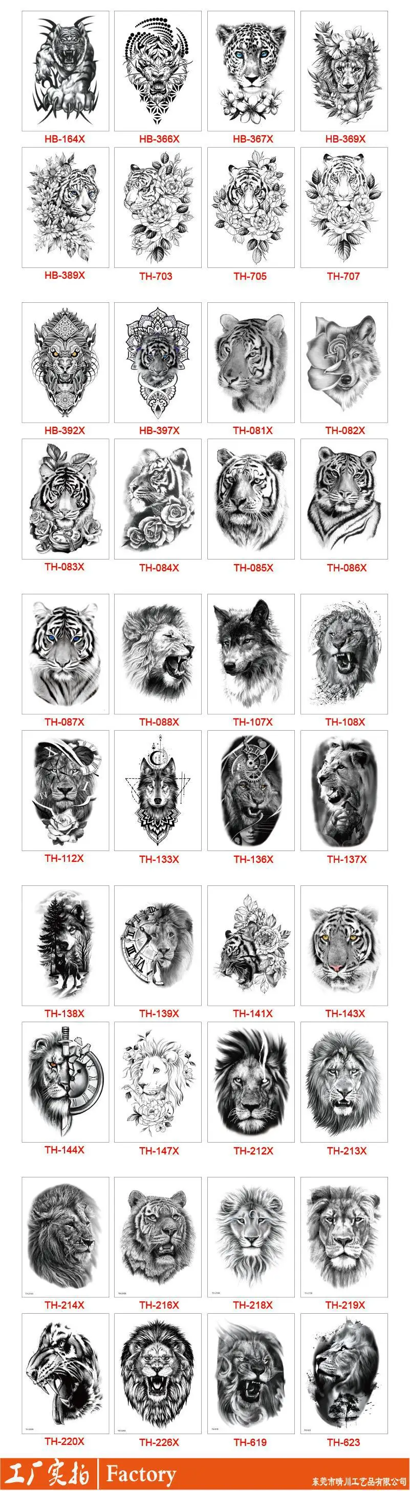 Long Last Lion Tattoo Sticker For Man Breast Tattoo Sticker Arm - Buy ...