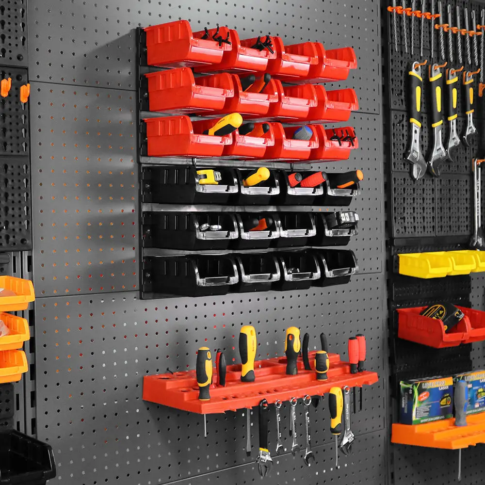 27pcs Wall Mount Warehouse Bin Organizer Stackable Plastic Storage Bins ...