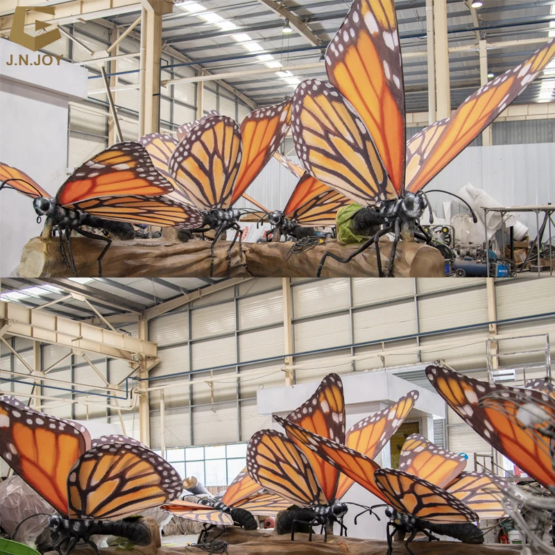Ai-08 Outdoor Theme Park Realistic Butterfly Animatronic Insect For ...