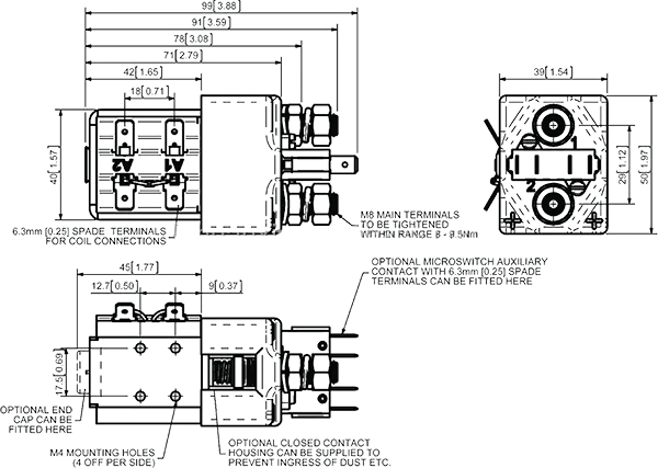 24 Volt 125a Relay Dc Contactor Sw80-65 Original Albright Contactor ...