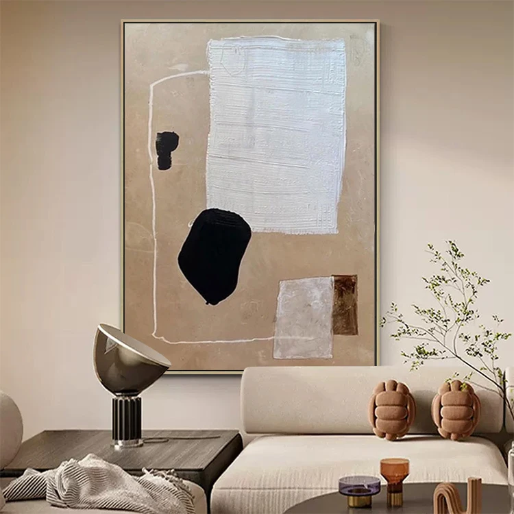 Frameless Handmade Neutral Artwork Wabi Sabi Painting Easy Minimalist ...