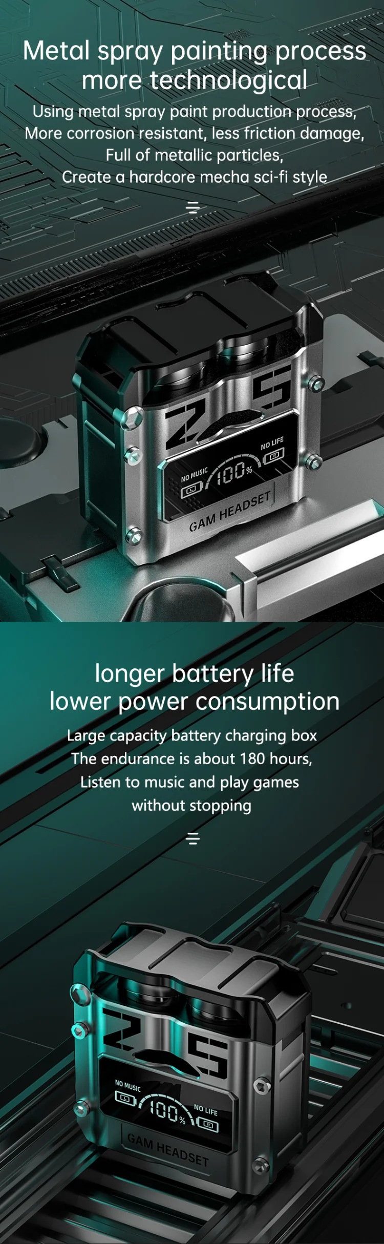 M25 Gaming Headset - Low Latency in-Ear Earbuds with Power Bank