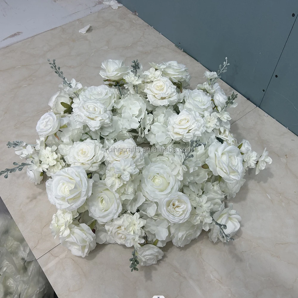 Artificial round flower ball centerpiece floral runners flower wreath ...