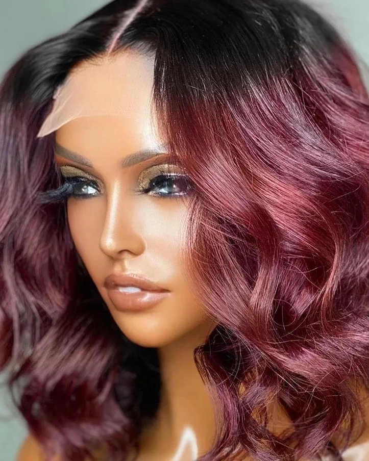 Custom Pixie Short Curly Bob 99j Burgundy Raw Indian Hair Wig Wholesale ...