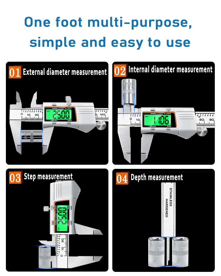 Ditron Stainless Steel Metal Shell Digital Caliper Electronic Vernier ...
