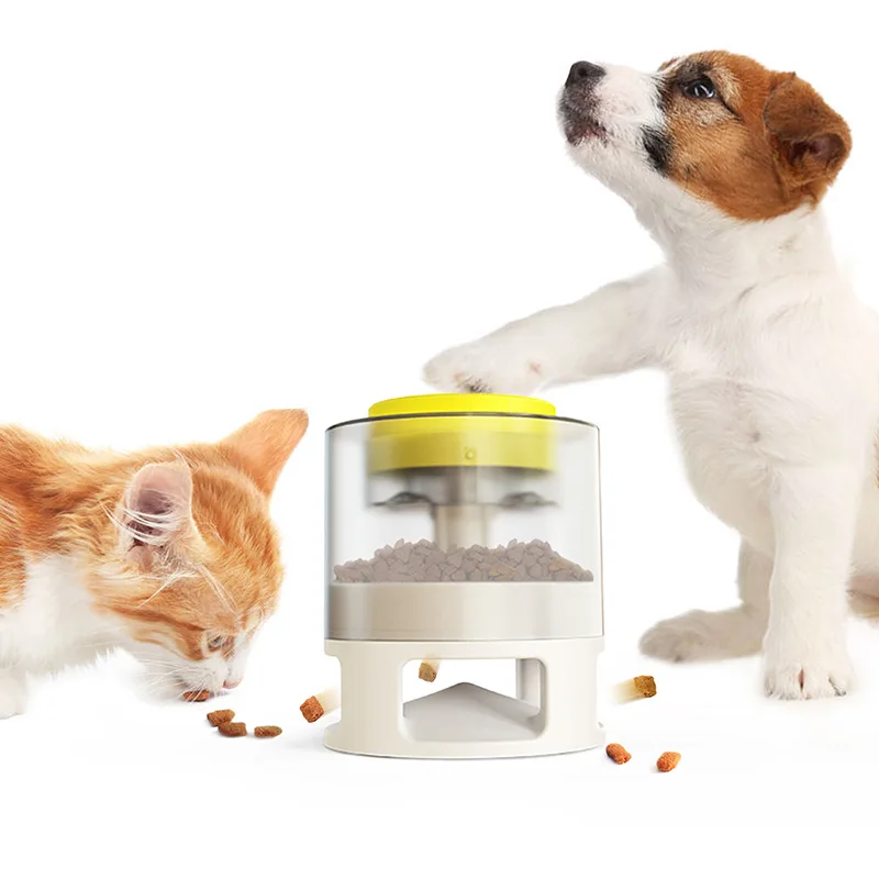 Pet Food Dispenser Interactive Button Trigger Dog Press Slow Food ...