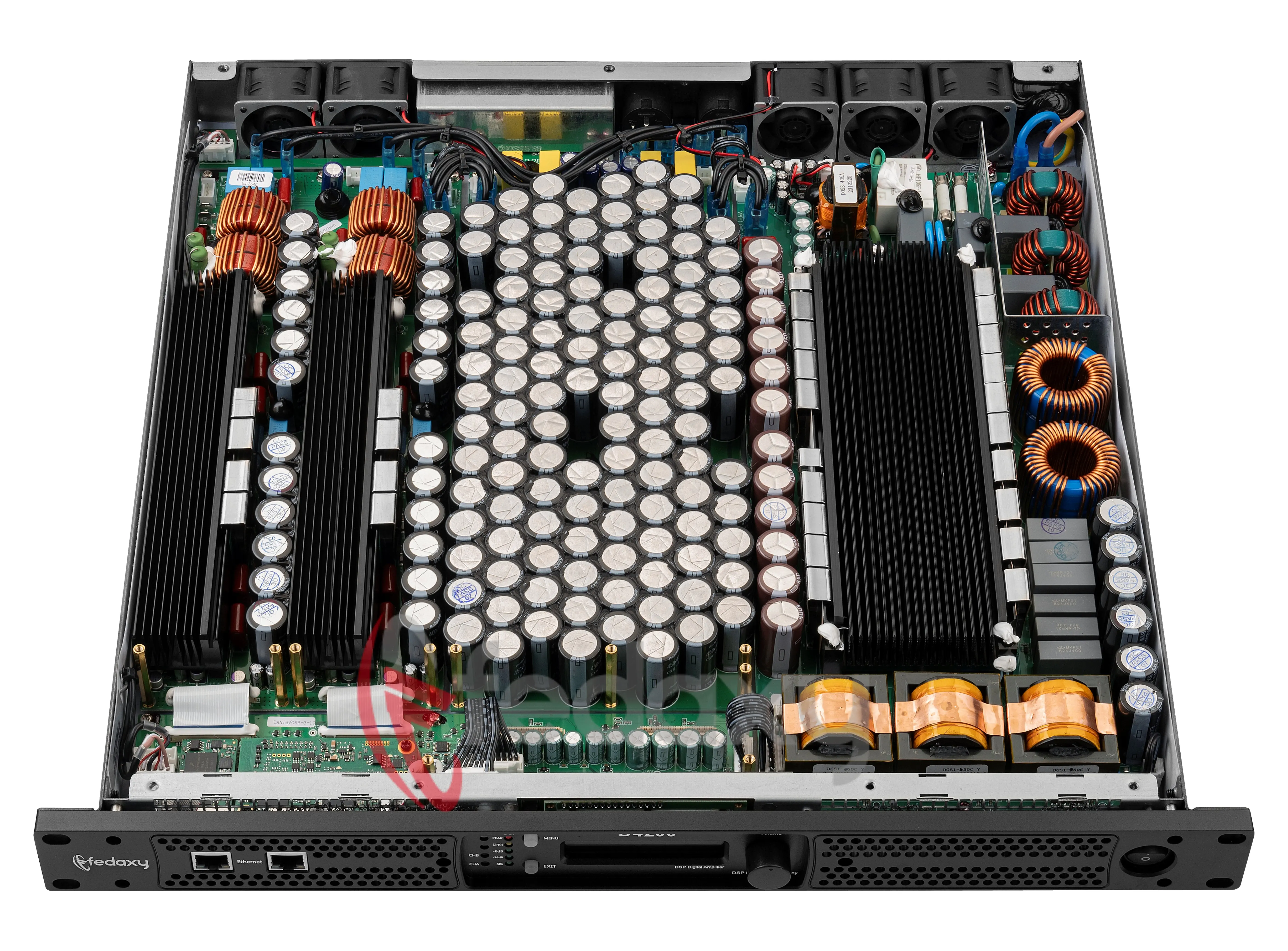 DSP and Dante Power Amplifier 2 Channel 4200Watts Class D 1U Hifi Audio ...