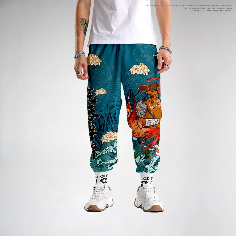 Red Japanese Style Anime Sweatpants for Men - Harajuku Fashion