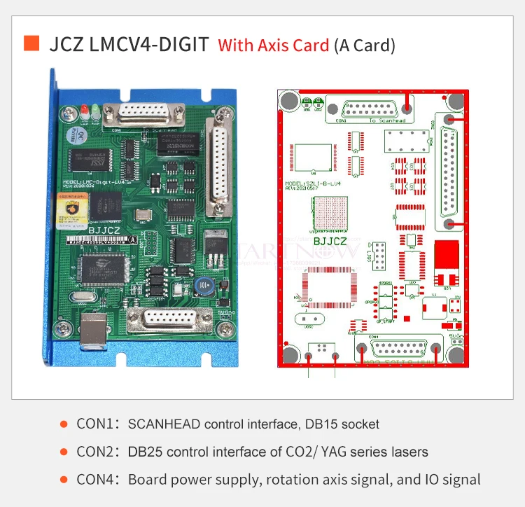 Startnow Jcz Control Card 1064nm Fiber Co2 Yag Uv Laser Marking Machine Board Fbli-b-lv4 Lmcv4 ...