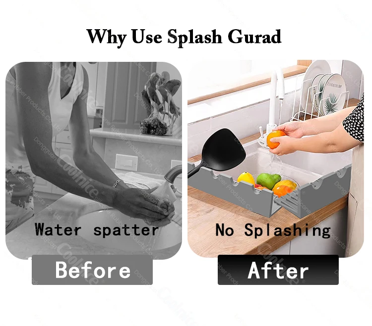 Kitchen Sink Water Splash Proof Retaining Plate With Strong Sucker ...